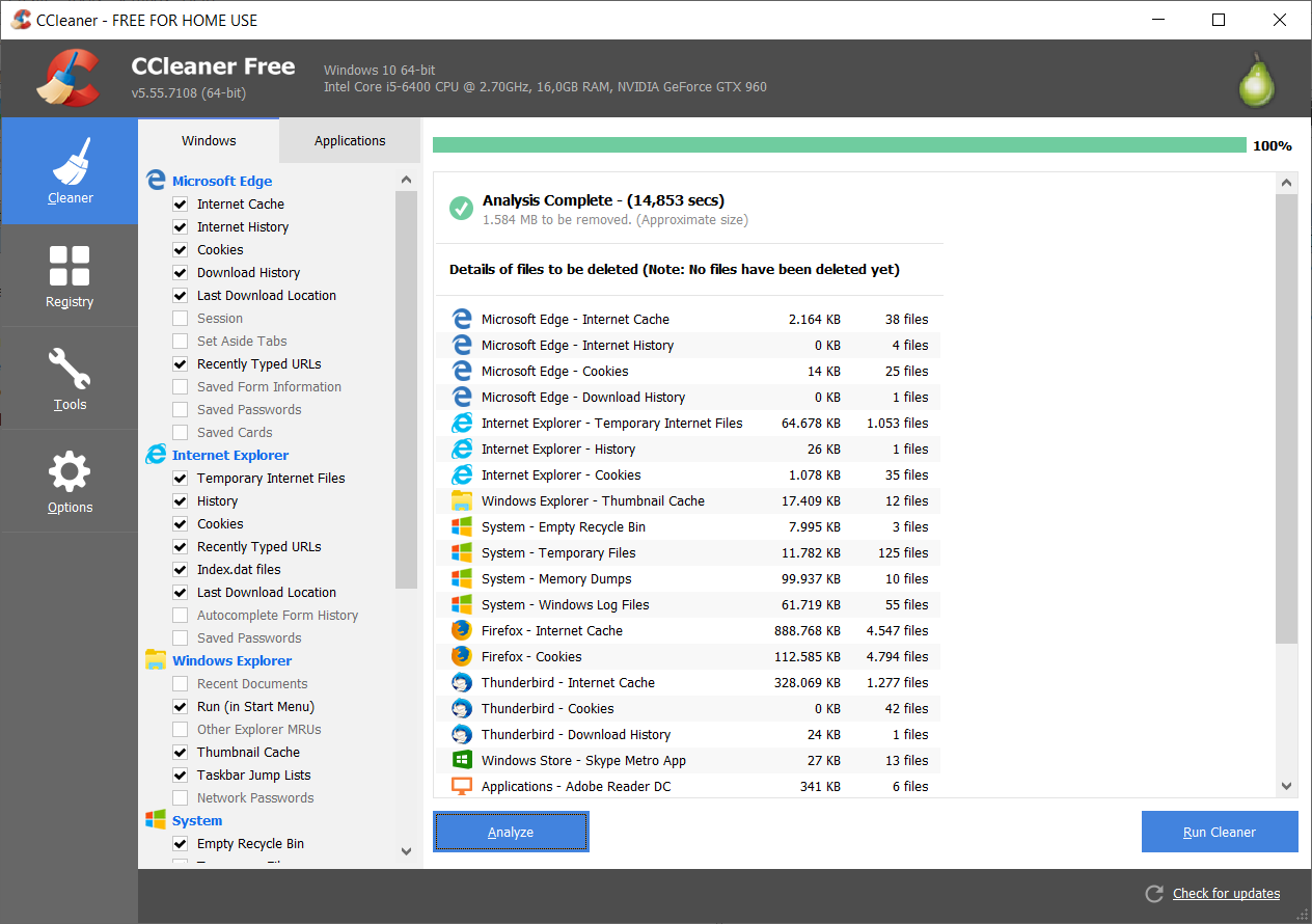 清理工具 CCleaner v5.65 发布：智能清洁支持 Edge - 软餐