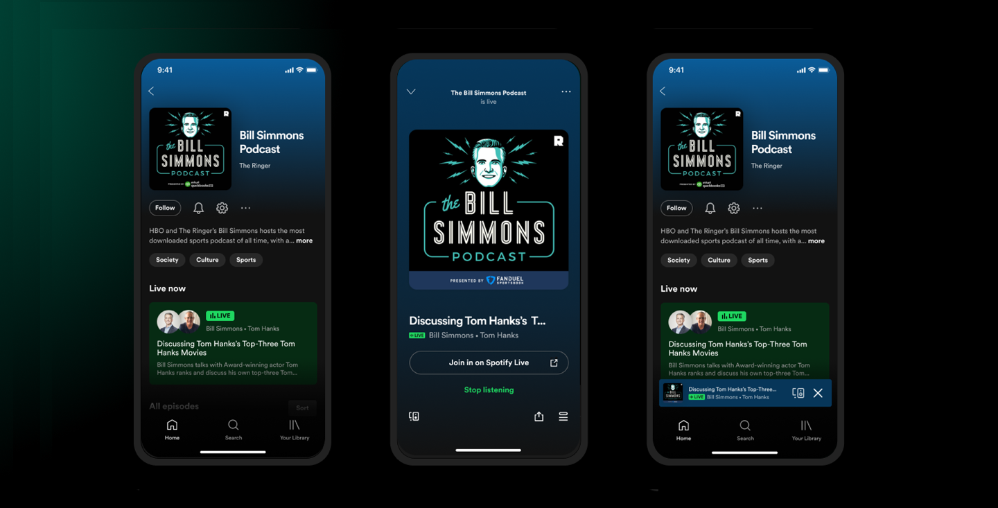 Spotify 发布独立应用程序 Spotify Live：主打实时音频直播 - 软餐
