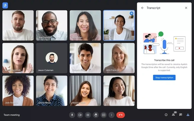 视频会议应用 Google Meet 推出自动转录功能：将首先支持英语 - 软餐