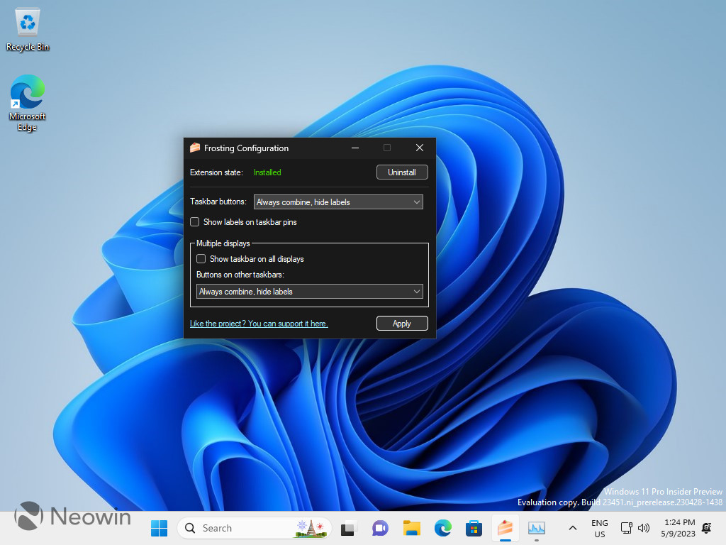 Shell Frosting：让 Win11 任务栏图标永不合并（仅适用 Win11 Dev 版） - 软餐
