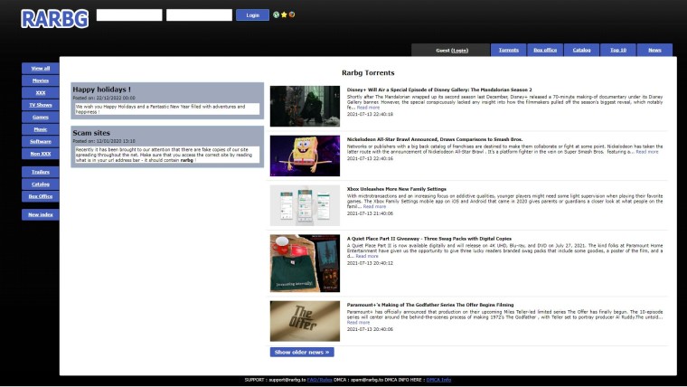 老牌 BT 资源网站 RARBG 突然宣告关闭 - 软餐